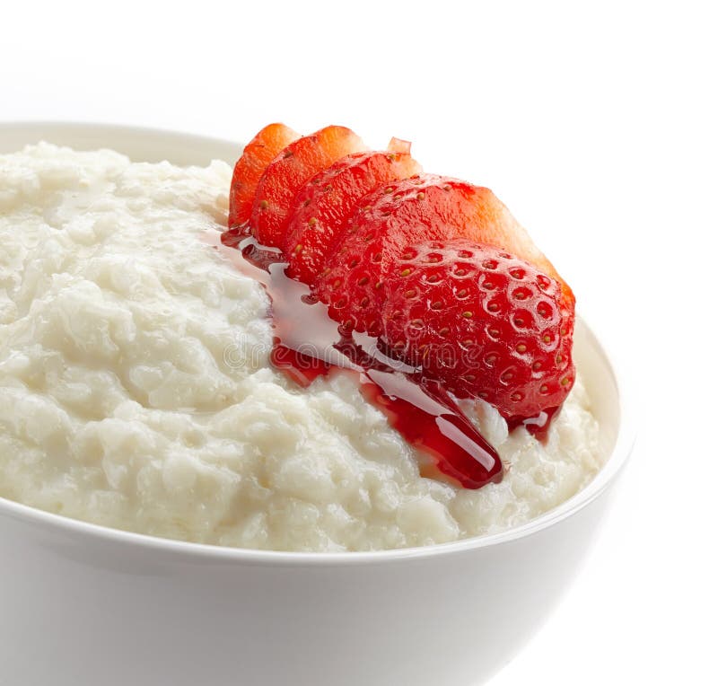 Bowl of Rice Flakes Porridge Stock Photo - Image of kitchen, cereal ...