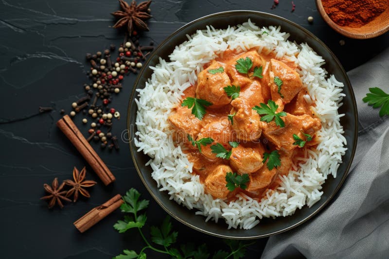 Bowl of Rice and Meat stock image. Image of appetizer - 372050529