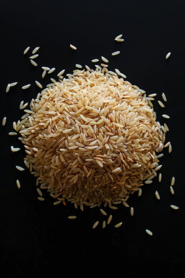A Bowl of Rice Sits Atop a Dark, Flat Surface Stock Image - Image of ...