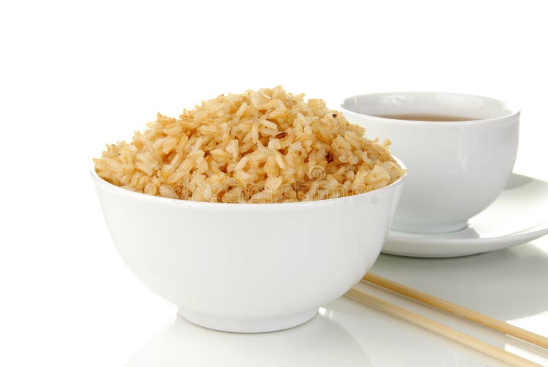 Bowl of rice with tea stock image. Image of chinese, saucer - 18033053