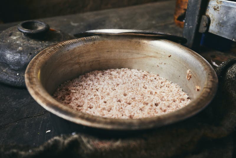 Traditional Poor Thai Kitchen with Old Kitchenware. Stock Image - Image ...
