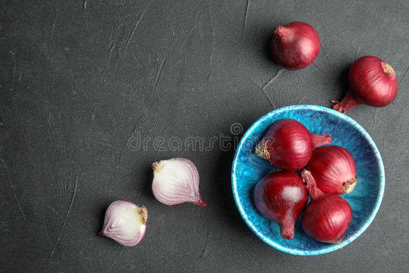 Bowl with Ripe Red Onions on Table, Stock Photo - Image of agriculture ...
