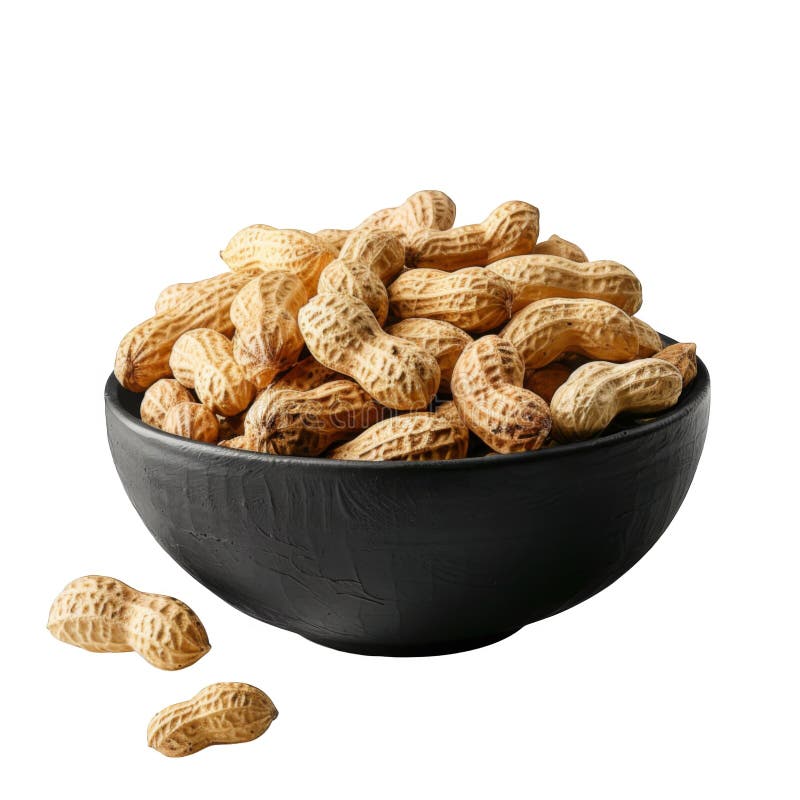 Bowl of Roasted Peanuts with Shelled Peanuts in Front Stock Image ...