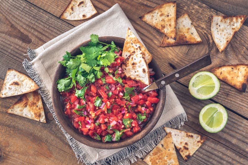 Bowl of salsa stock image. Image of flat, dipping, appetizer - 227600217
