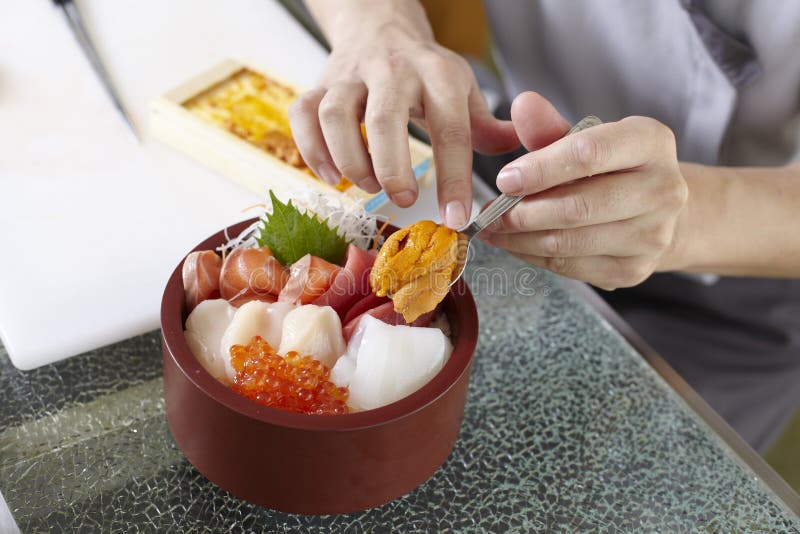 Bowl of Sashimi Don stock photo. Image of delicacy, cuisine - 35242110