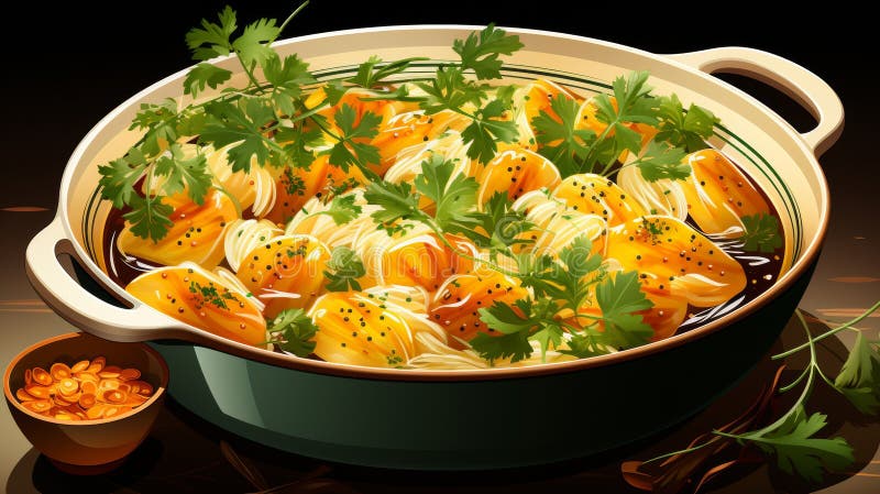 A Bowl of Savory and Fragrant Japanese Curry Flat Illustration Stock ...