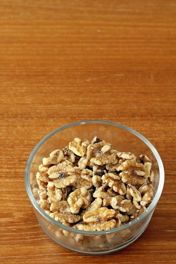 Bowl of Shelled Walnuts stock image. Image of ingredient - 26138193