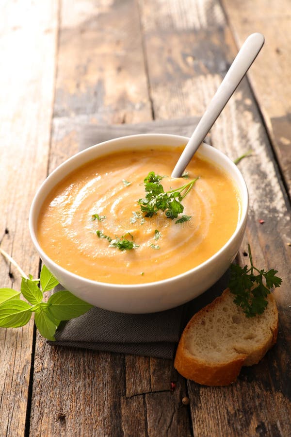 Bowl of soup stock image. Image of soup, culinary, cream - 102886477