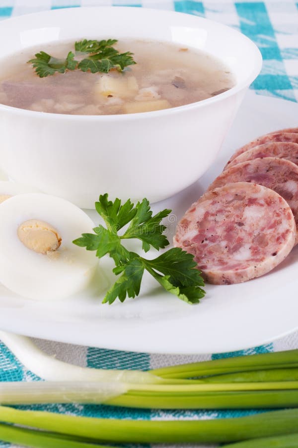 A Bowl of Soup and Cold Cuts Stock Photo - Image of onion, cherry: 29517216