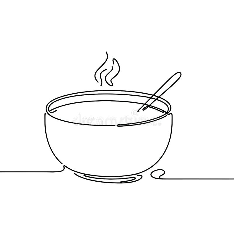 A Bowl of Soup with Steam Rising from it Stock Image - Illustration of ...