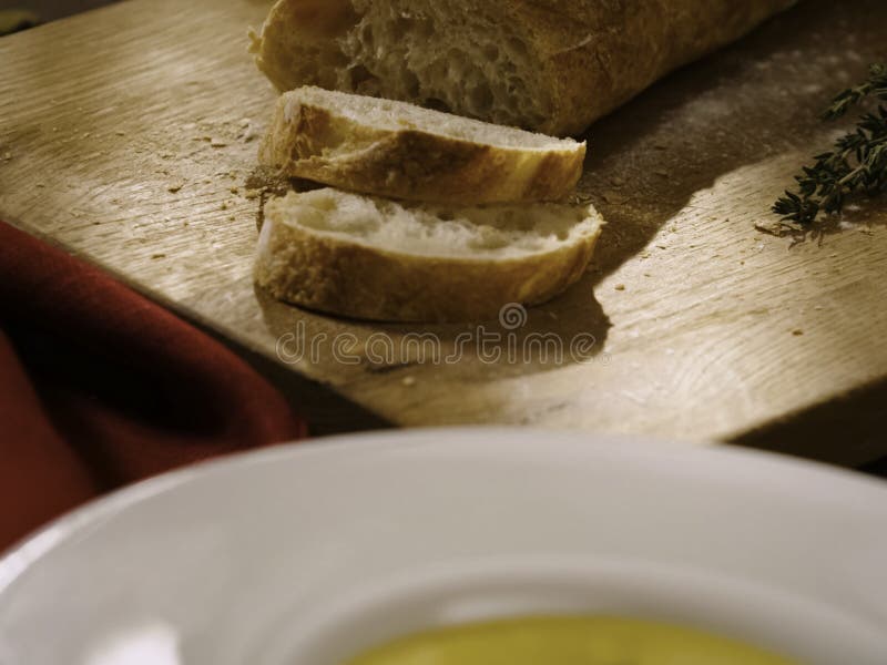 Bowl of Soup on the Table. First Course for Lunch Stock Image - Image ...