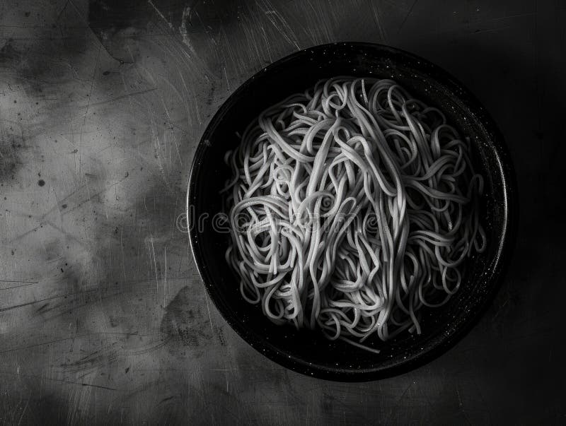 Bowl of Spaghetti Noodles Sits on a Countertop Stock Photo - Image of ...