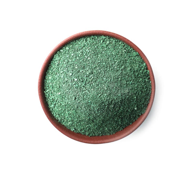 Bowl of Spirulina Algae Powder Isolated on White Stock Image - Image of ...