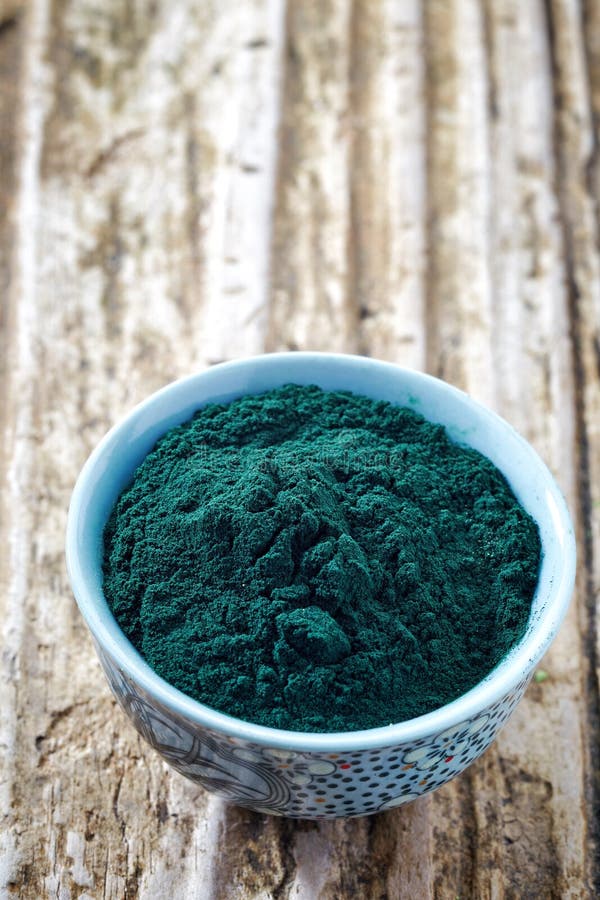 Bowl of Spirulina Algae Powder Stock Photo - Image of active, plant ...