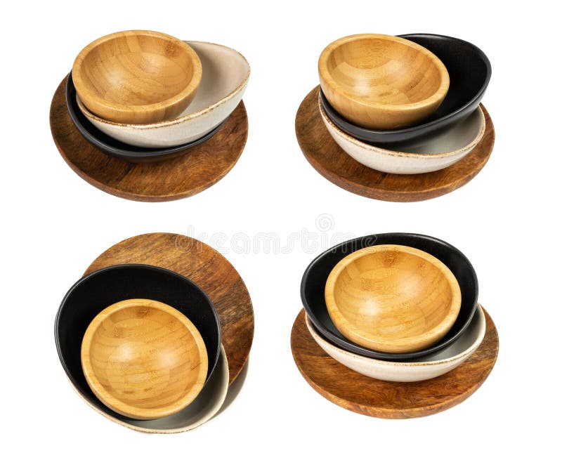 Bowl Stack Isolated, Stacked Dishes, Various Bowls Pile Stock Image ...