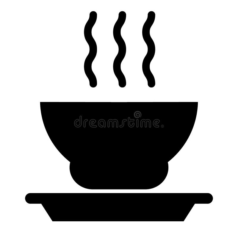 Bowl with Steam Line Icon. Hot Deep Plate Vector Illustration Isolated ...