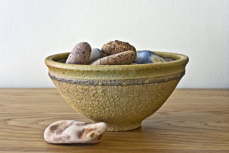 Bowl of pebbles stock photo. Image of bowl, handmade - 16785988