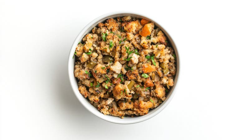 Bowl of Stuffing on White Background Stock Illustration - Illustration ...