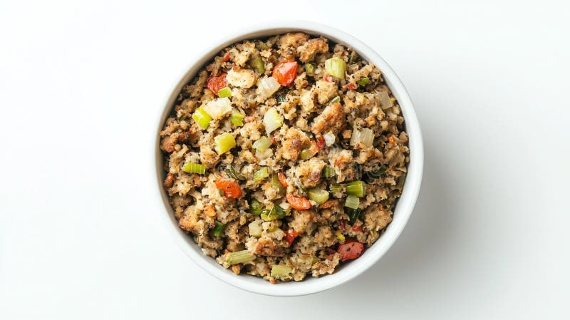 Bowl of Stuffing on White Background Stock Illustration - Illustration ...
