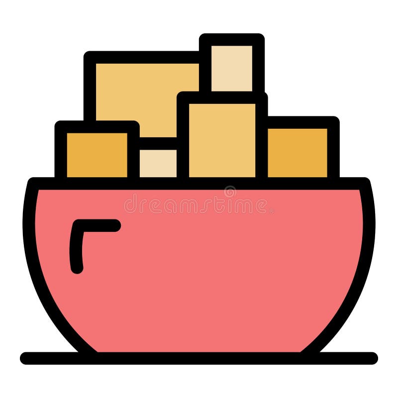 Bowl Sugar Cubes Icon Color Outline Vector Stock Vector - Illustration of treat, food: 233247709