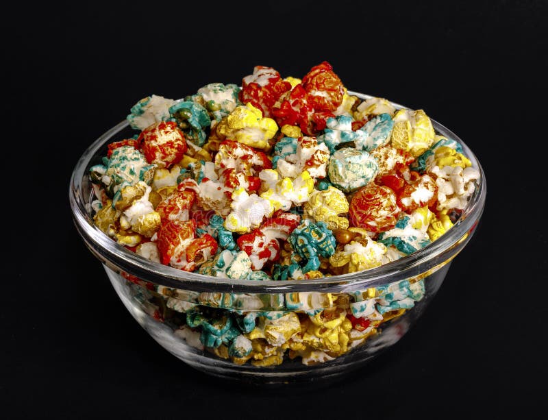 Bowl of Sweet Corn Popcorn of Various Colors Stock Photo - Image of ...