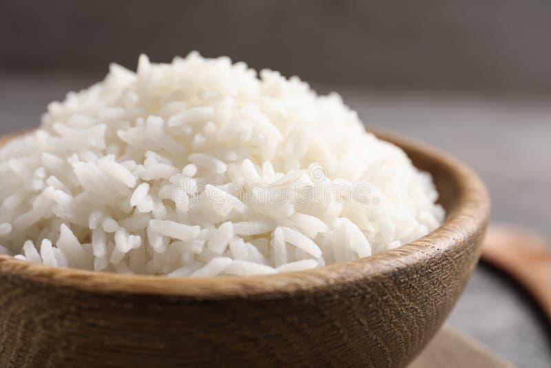 Bowl of Tasty Cooked White Rice on Table Stock Image - Image of healthy ...