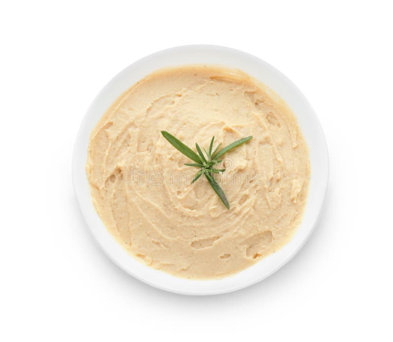 Bowl with Tasty Hummus on White Background Stock Image - Image of ...