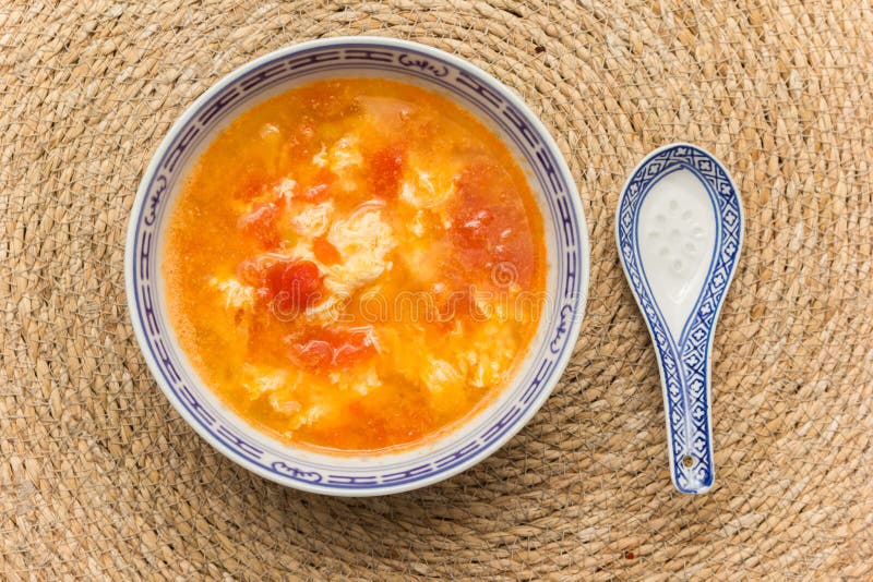 Bowl of Traditional Chinese Tomato Soup Stock Photo - Image of fresh ...