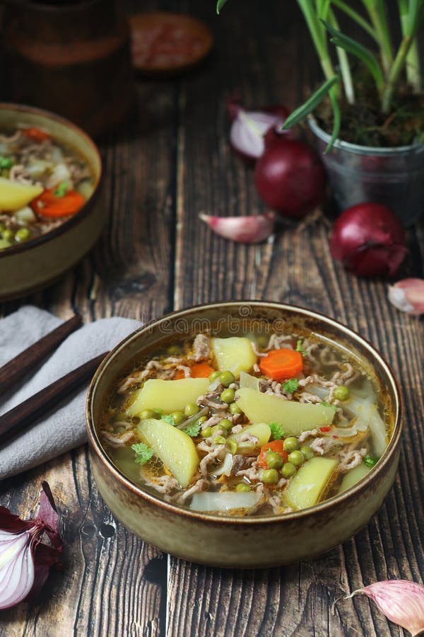A Bowl with Traditional German Dish - Stew Eintopf Stock Photo - Image ...