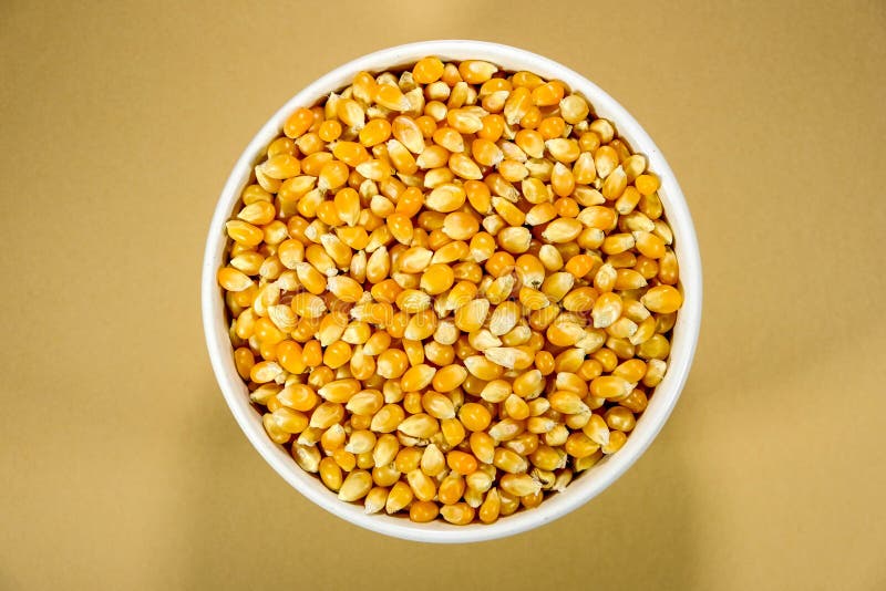 Bowl of Uncooked Popcorn Maize Stock Image - Image of drink, grain ...