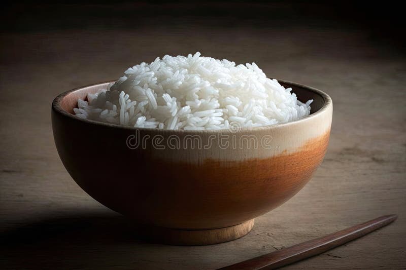 A Bowl of Uncooked White Rice. Generative AI Stock Illustration ...