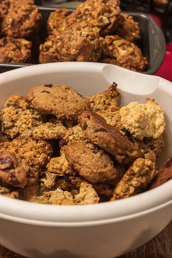 A Bowl of Various Cookies Set Out on the Table Stock Photo - Image of ...