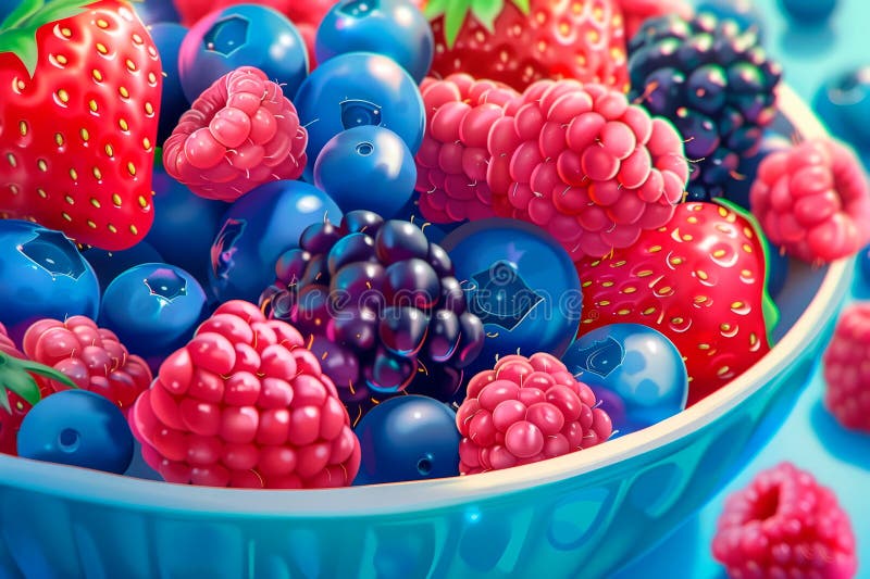 Bowl of Vibrant Berries, Showcasing the Assorted Colors and Textures of ...