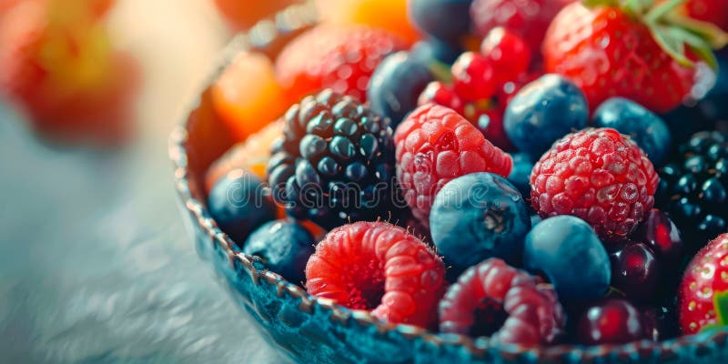 Bowl of Vibrant Berries, Showcasing the Assorted Colors and Textures of ...
