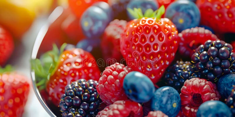 Bowl of Vibrant Berries, Showcasing the Assorted Colors and Textures of ...