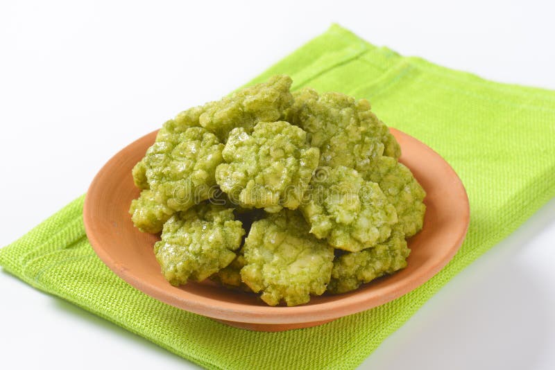 Bowl of wasabi crackers stock image. Image of small, wasabi - 68492385