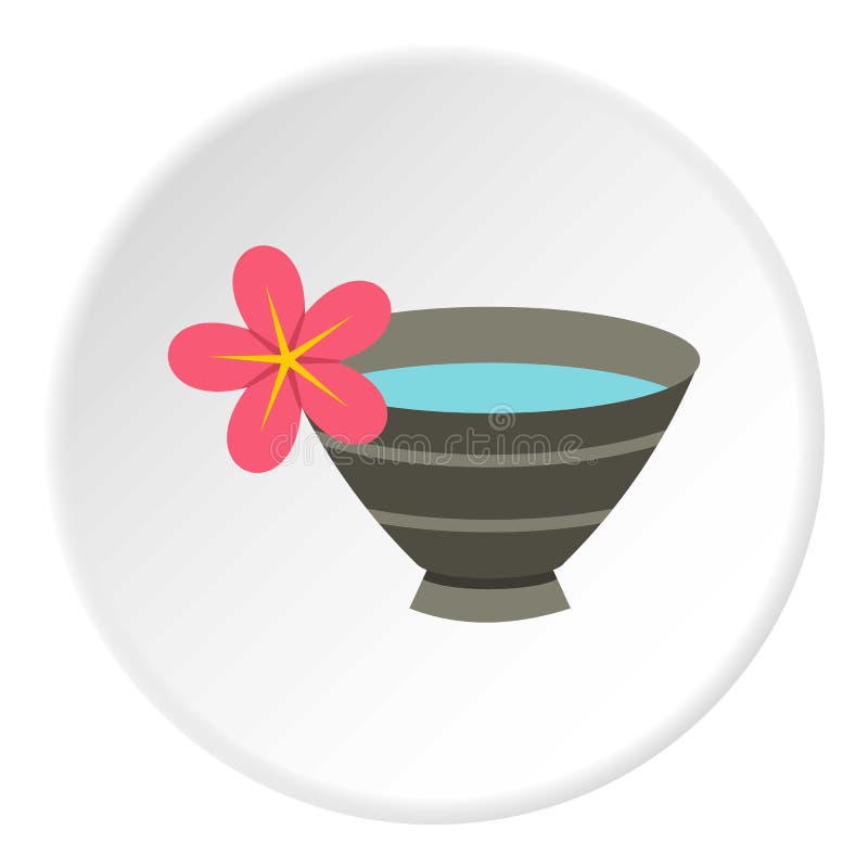 Bowl with Water for Spa Icon Circle Stock Vector - Illustration of care ...