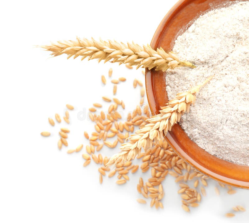 Wheat in bowl isolated stock image. Image of meal, natural - 19513419