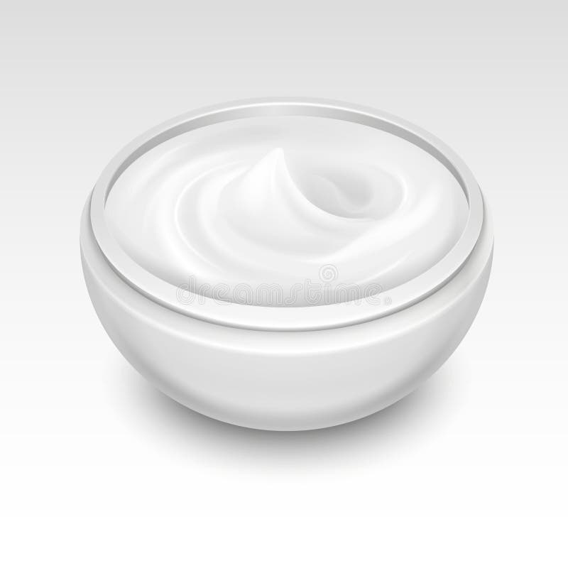 White Cream in Package Container Top View Vector Illustration Stock ...