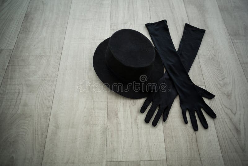 Bowler Hat and Black Gloves in Dance Studio Stock Photo - Image of ...