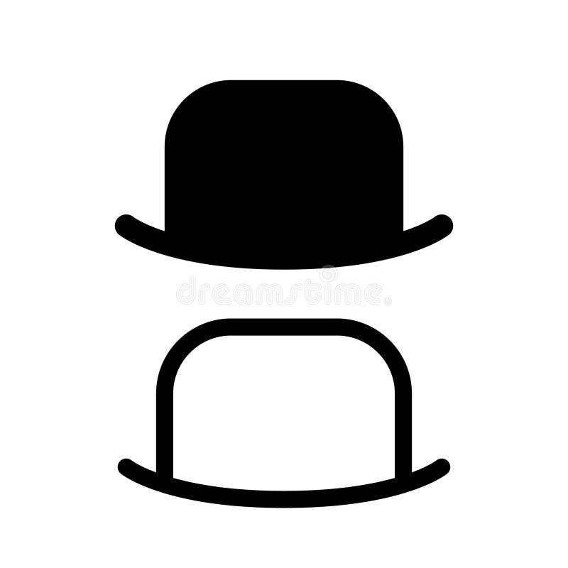 Bowler Hat Icon Silhouette Vector Illustration Isolated Stock Vector ...