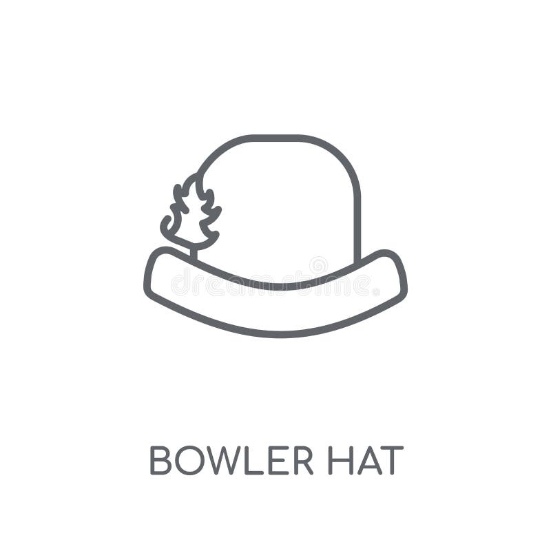 Bowler Hat Linear Icon. Modern Outline Bowler Hat Logo Concept O Stock ...