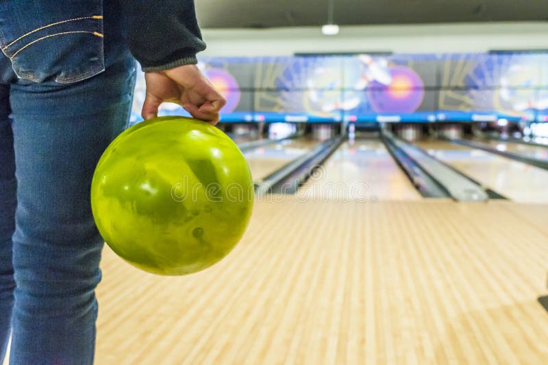 Bowler Holding a Balling Ball Stock Photo - Image of action, female ...