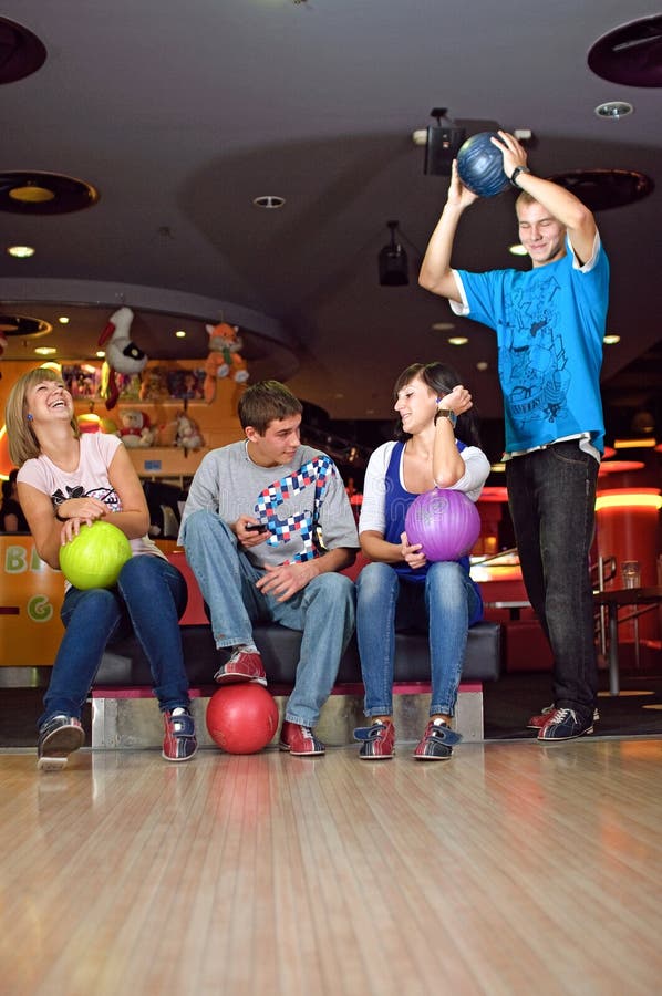 Teenagers playing bowling stock photo. Image of beauty - 2834056