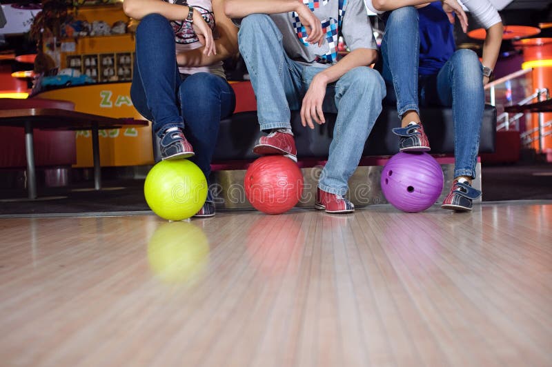 Bowlin players stock image. Image of gamers, girl, young - 16734403
