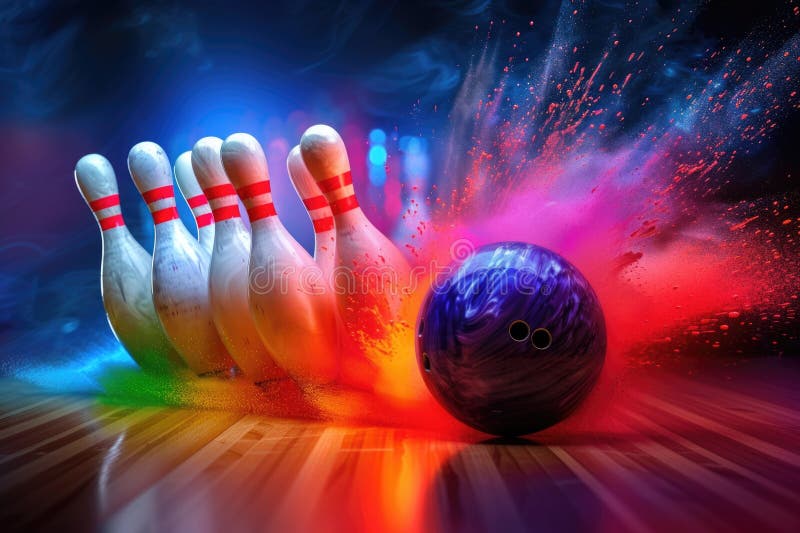 Bowling Ball Crash stock photo. Image of generated, sport - 370616120