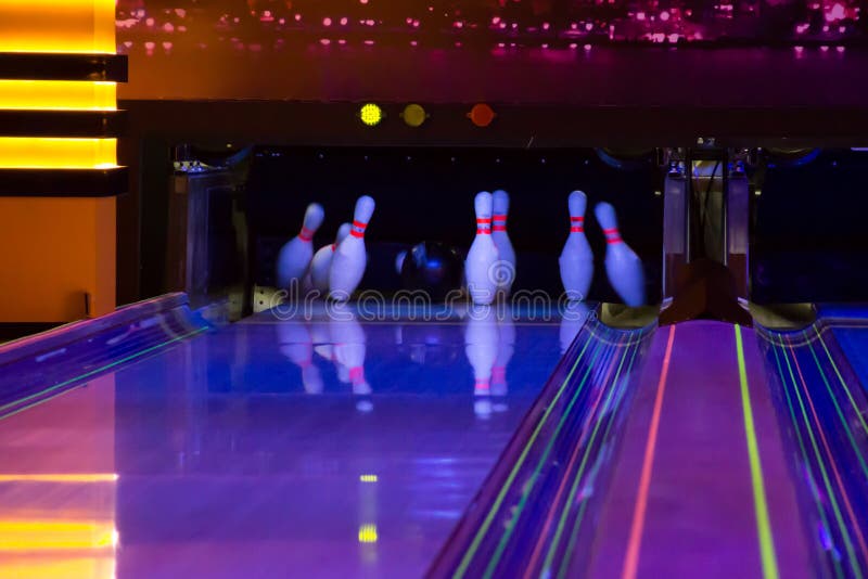 Bowling stock photo. Image of lucky, indoors, alley, reflection - 37486622
