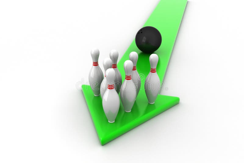 Bowling Ball and Green Arrow Stock Illustration - Illustration of arrow ...