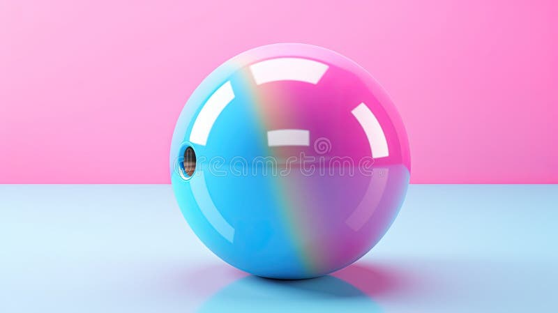 Bowling Ball on Light Blue Pink Background Stock Illustration ...
