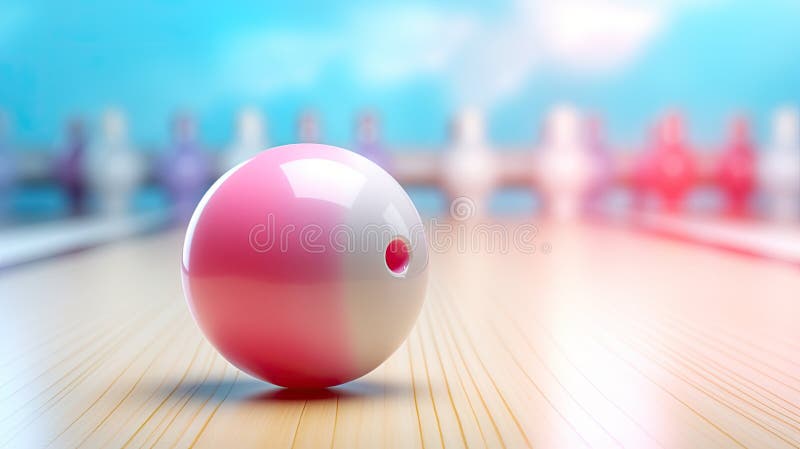 Bowling Ball on Light Blue Pink Background Stock Illustration ...
